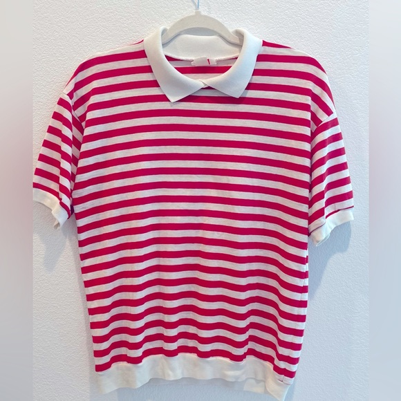 Tops | Vintage Red And White Striped Collar Shirt Some Flaws See Photos ...
